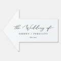 Delicate Black Arrow Wedding Directional Sign | Zazzle