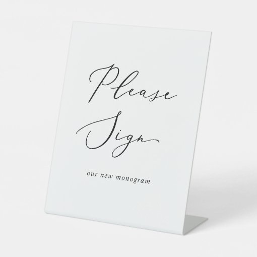 Delicate Black Calligraphy Please Sign Sign | Zazzle