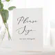 Delicate Black Calligraphy Please Sign Sign | Zazzle