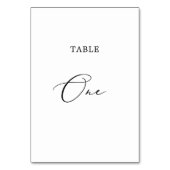 Delicate Black Calligraphy Table One Table Number | Zazzle