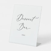 Delicate Black Calligraphy Wedding Dessert Bar Pedestal Sign | Zazzle