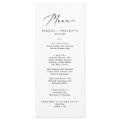 Delicate Black Calligraphy Wedding Dinner Menu | Zazzle