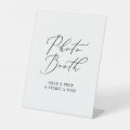Delicate Black Calligraphy Wedding Photo Booth Pedestal Sign | Zazzle