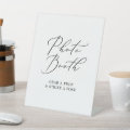 Delicate Black Calligraphy Wedding Photo Booth Pedestal Sign | Zazzle