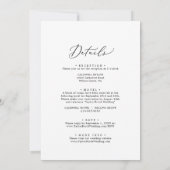 Delicate Black Front and Back Traditional Wedding Invitation | Zazzle