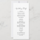 Delicate Black Printable Wedding Program | Zazzle