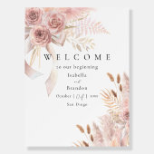 Delicate Bohemian Pink Floral Welcome Sign | Zazzle
