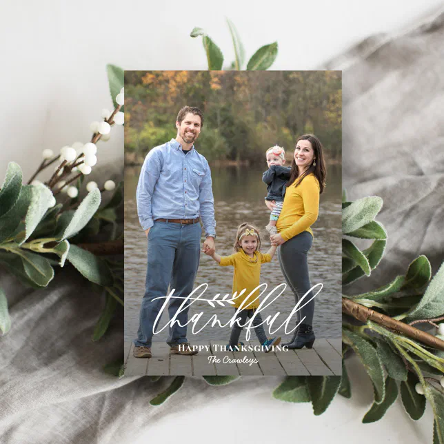 Delicate Branch Editable Color Thanksgiving Cards | Zazzle