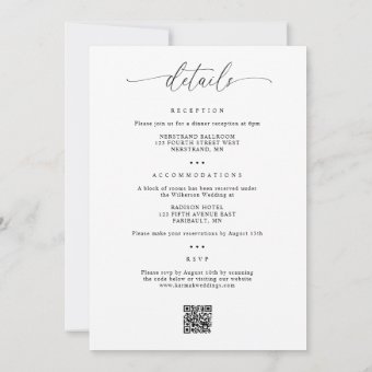 Delicate Calligraphy All in One Modern Wedding Invitation | Zazzle