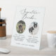 Delicate Calligraphy Dog Photo Signature Drinks Pedestal Sign | Zazzle