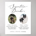 Delicate Calligraphy Dog Photo Signature Drinks Poster | Zazzle