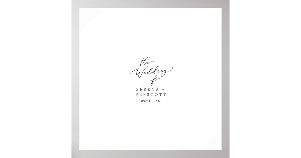 Delicate Calligraphy Wedding Guest Signing Poster | Zazzle