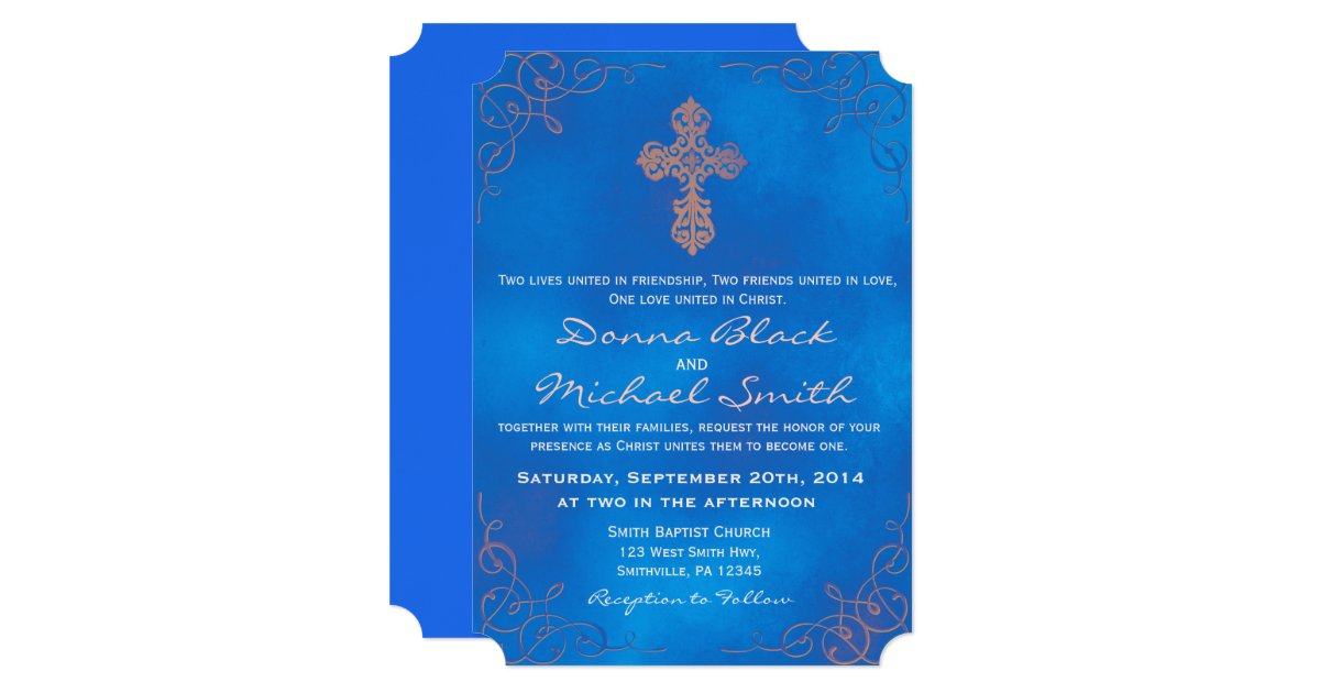 Delicate Cross Religious Wedding Invitations | Zazzle.com