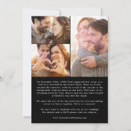 Delicate Dark Black Proposal Story Wedding Invitation | Zazzle