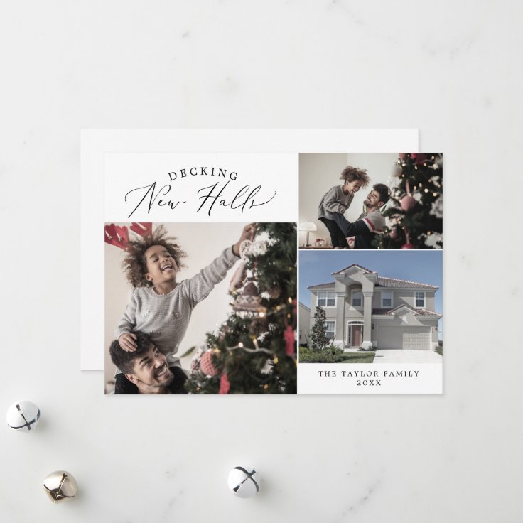Delicate Decking New Halls New Home Christmas Holiday Card | Zazzle