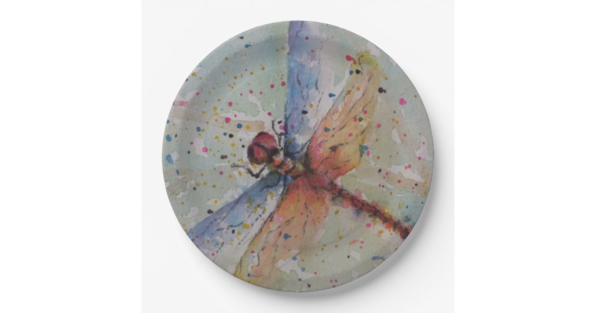 DELICATE DRAGONFLY PARTY PAPER PLATES | Zazzle