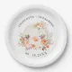 Delicate Fall Autumn Floral White Pumpkin Wedding Paper Plates | Zazzle