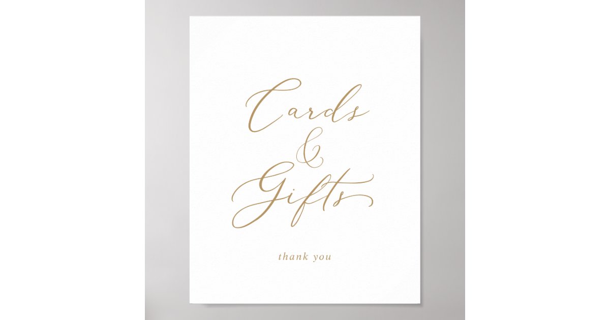 Delicate Gold Calligraphy Cards and Gifts Sign | Zazzle