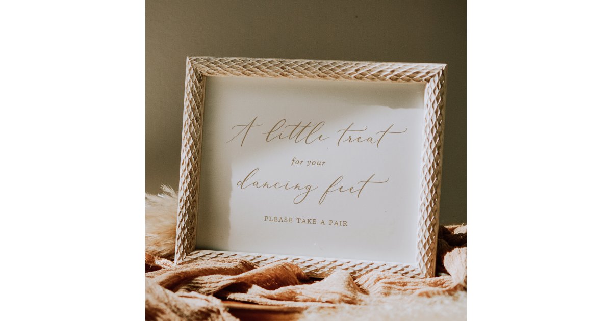 Delicate Gold Calligraphy Dancing Feet Poster | Zazzle