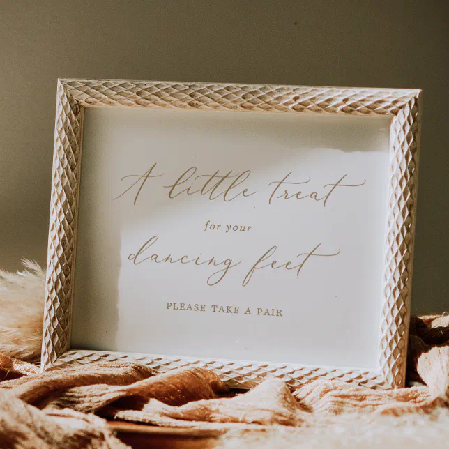 Delicate Gold Calligraphy Dancing Feet Poster | Zazzle