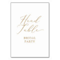 Delicate Gold Calligraphy Head Table Table Number | Zazzle