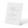 Delicate Gold Calligraphy Please Sign Sign | Zazzle