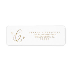 Delicate Gold Calligraphy Return Address Label | Zazzle