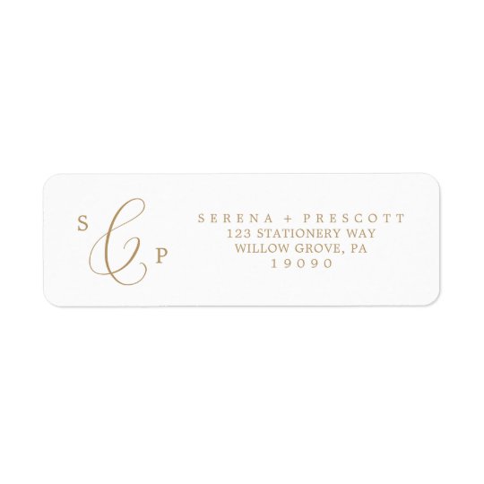 Delicate Gold Calligraphy Return Address Label | Zazzle.com