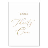 Delicate Gold Calligraphy Table Thirty One Table Number | Zazzle