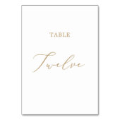 Delicate Gold Calligraphy Table Twelve Table Number | Zazzle