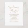 Delicate Gold Calligraphy Wedding Welcome Party Enclosure Card | Zazzle