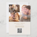 Delicate Gold Cream Photo Collage QR Code Wedding Invitation | Zazzle