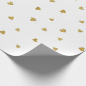 Delicate Gold Sepia Hearts Confetti White Favor Wrapping Paper | Zazzle