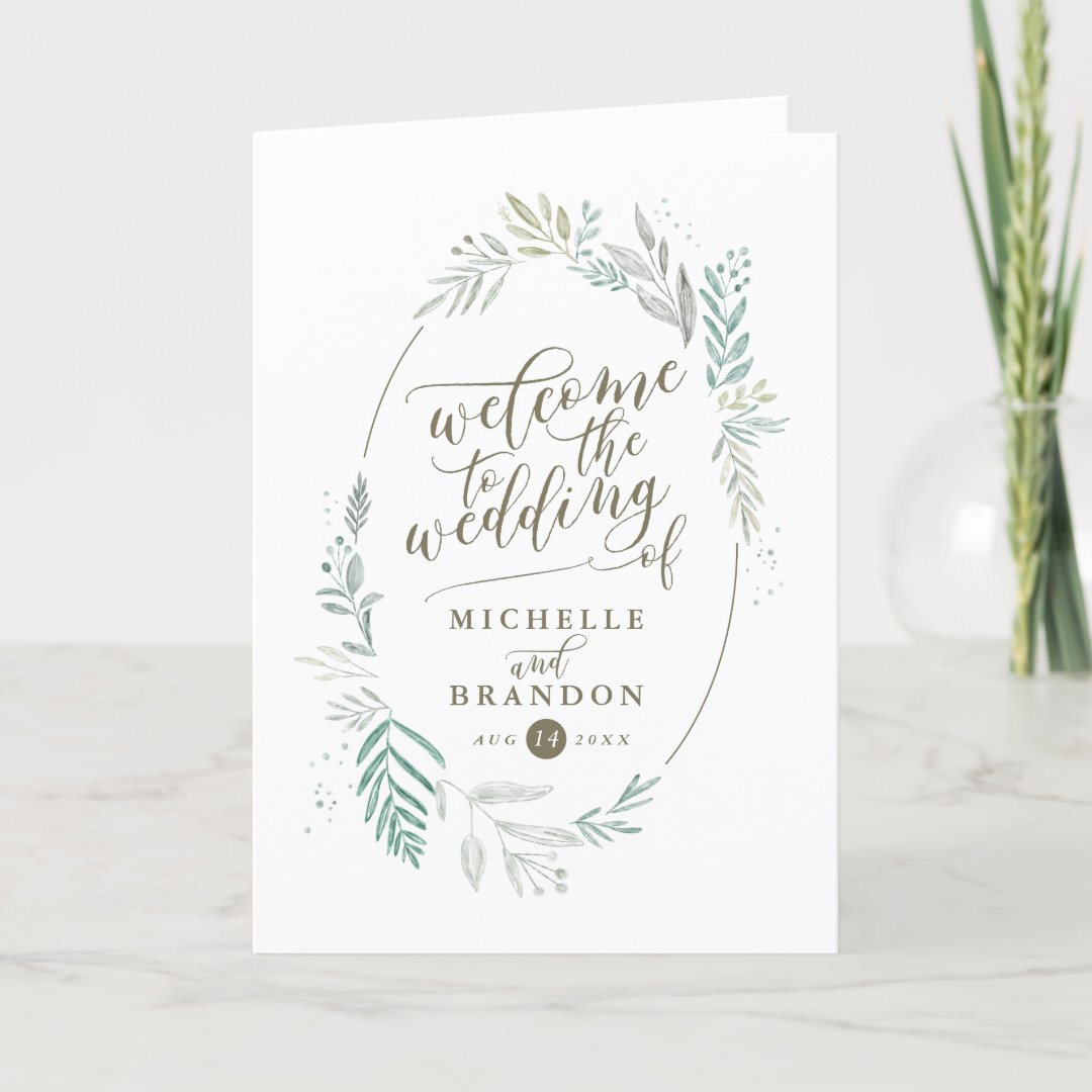 Delicate Greenery | Wedding Ceremony Program | Zazzle