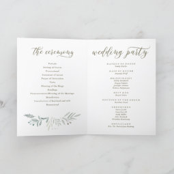 Delicate Greenery | Wedding Ceremony Program | Zazzle