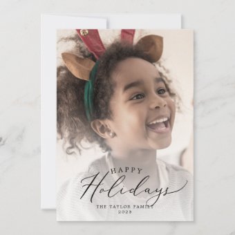 Delicate Happy Holidays Photo Year in Review Holid Holiday Card | Zazzle