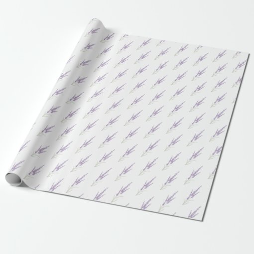 Delicate Lavender Herb Flower Dry Bundle Pattern Wrapping Paper | Zazzle