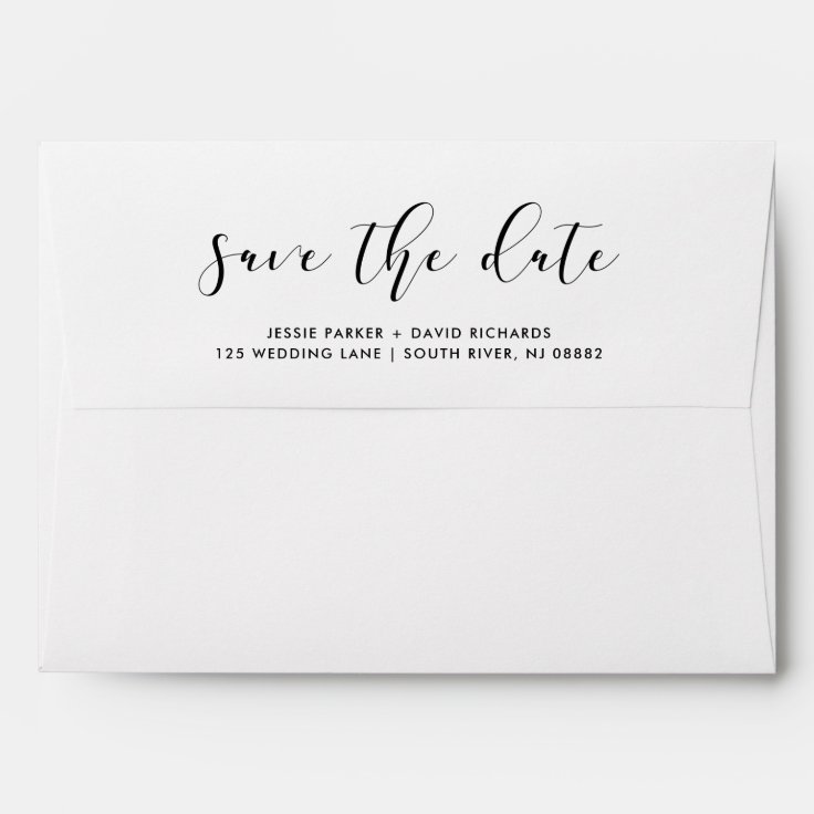 Delicate Love | Elegant Calligraphy Save the Date Envelope | Zazzle
