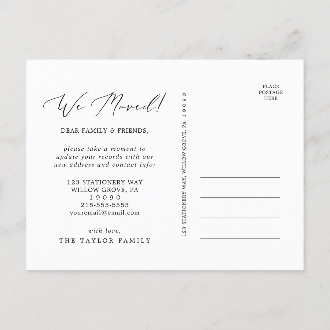 Delicate New Home We've Moved Moving Announcement Postcard | Zazzle