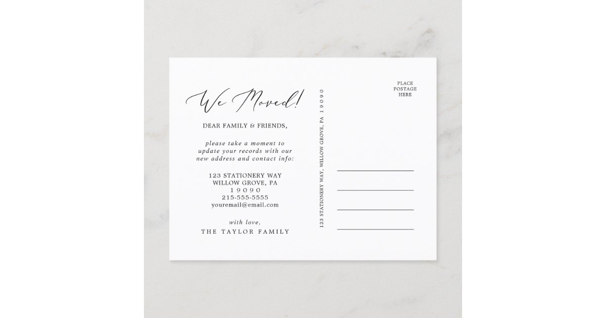 Delicate New Home We've Moved Moving Announcement Postcard | Zazzle