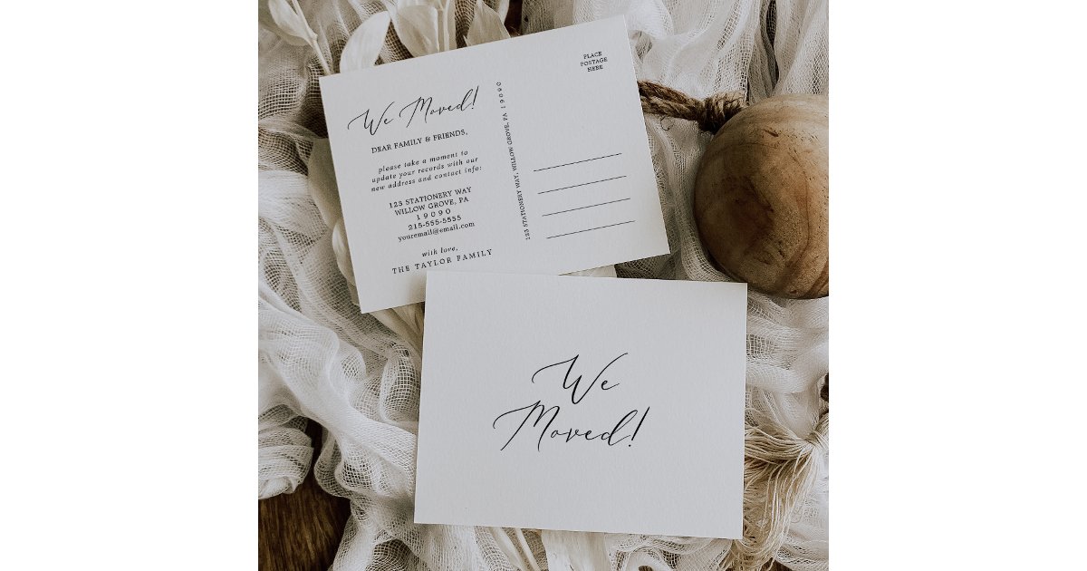 Delicate New Home We've Moved Moving Announcement Postcard | Zazzle