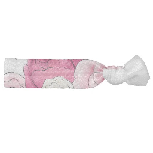 Delicate Pink Floral Ribbon Hair Tie | Zazzle