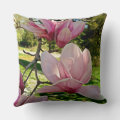 Delicate Pink Magnolia Floral Photo Throw Pillow | Zazzle