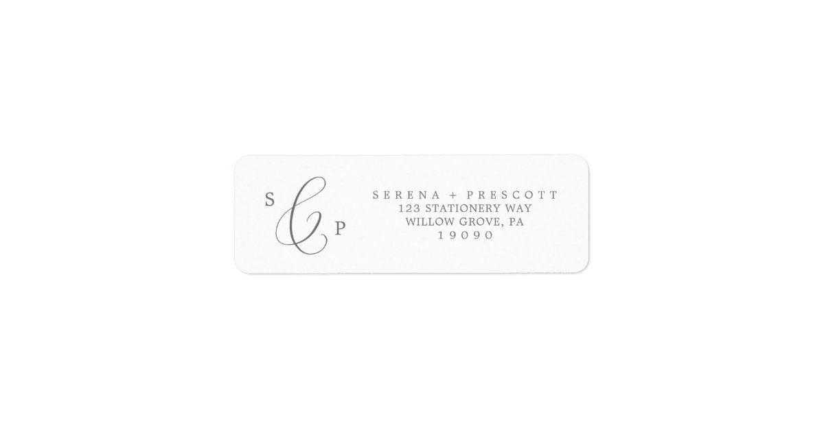 Delicate Silver Calligraphy Return Address Label | Zazzle