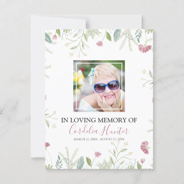 Delicate Spring Florals | Funeral Order of Service | Zazzle