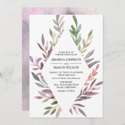 Delicate Watercolor Foliage Wedding Invitation | Zazzle