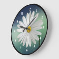 Delicate White Daisy Large Clock | Zazzle