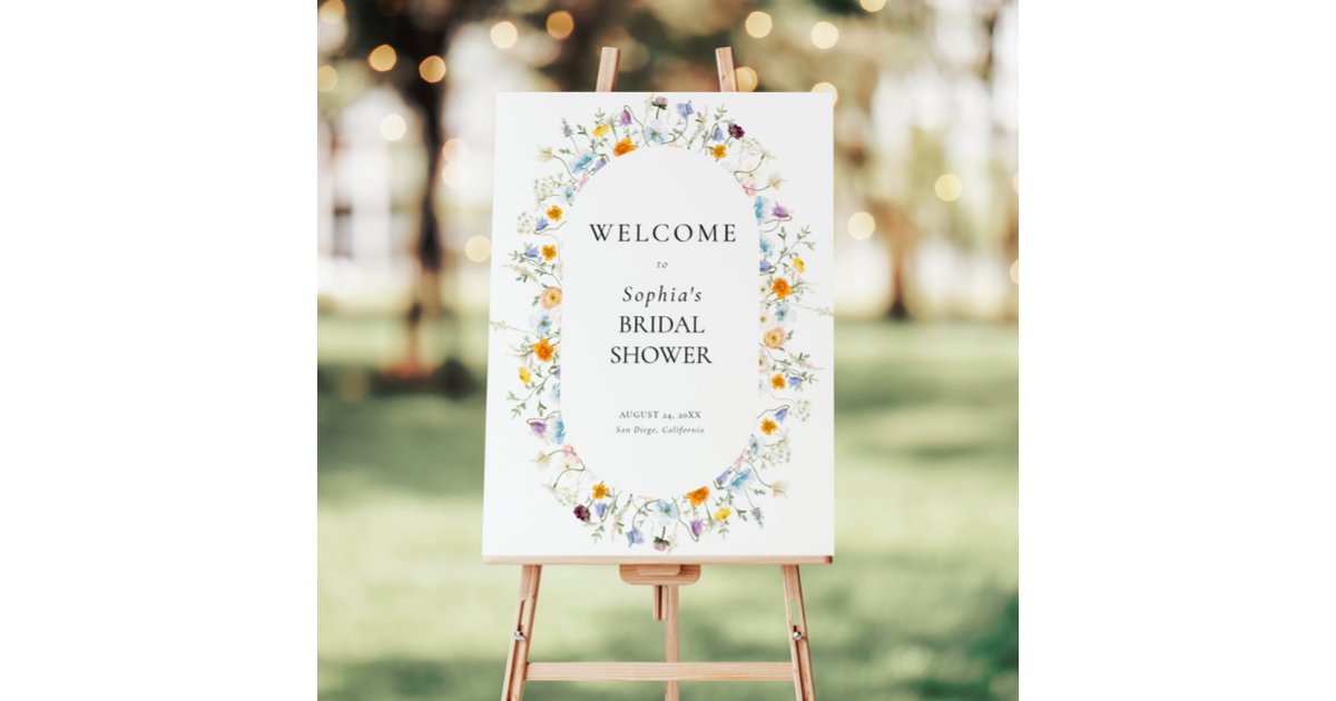 Delicate Wildflower Frame Welcome Sign | Zazzle