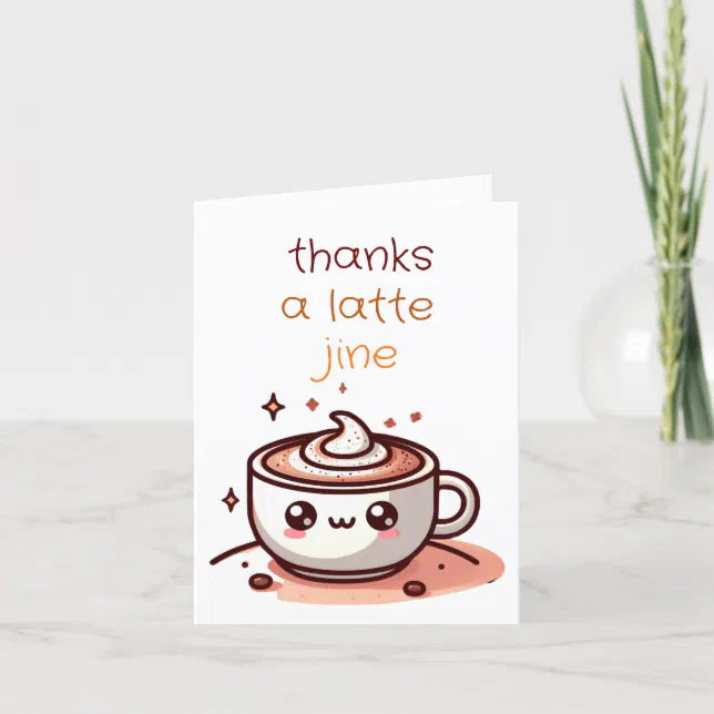 delicious A Latte Coffee Thank You Cards | Zazzle