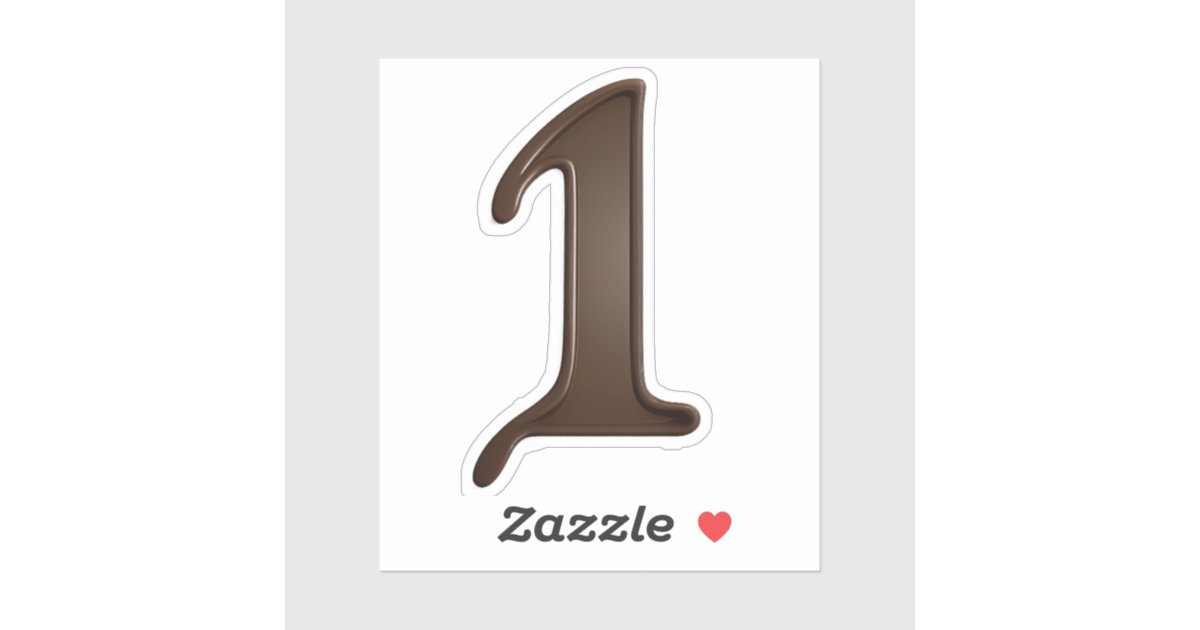 Delicious chocolate number 1 sticker | Zazzle